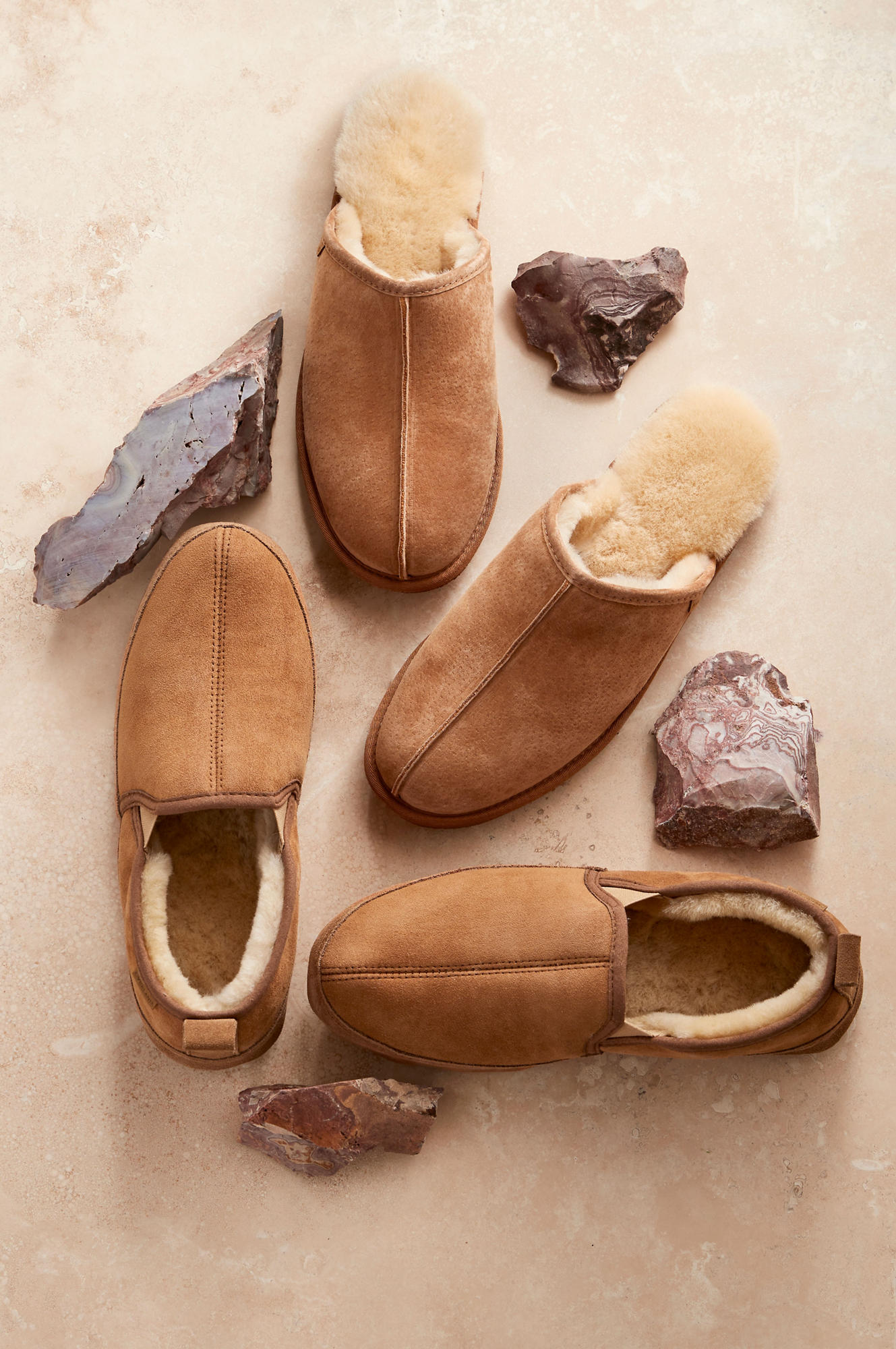 Classic Merino Shearling-Lined Scuff Slippers For Men-The Leather Gems